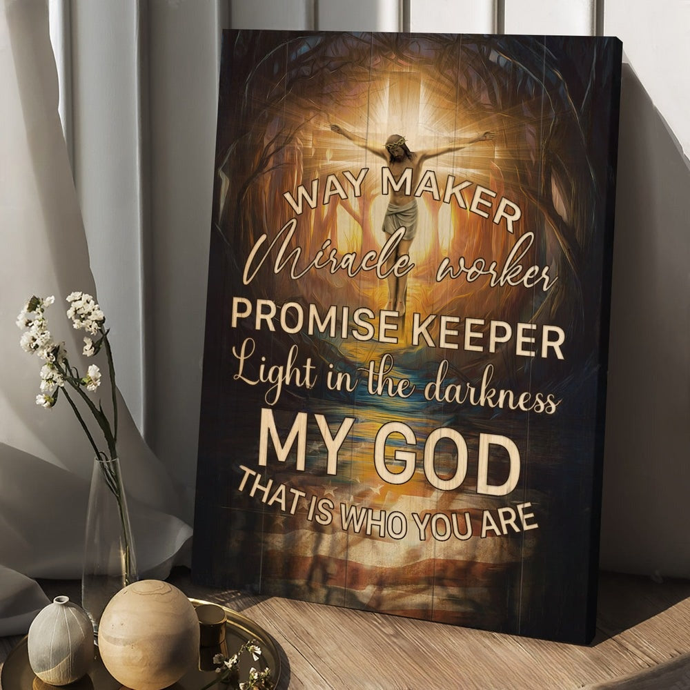 Jesus The Cross Of Light Light In The Darkness Canvas Wall Art - Chris ...