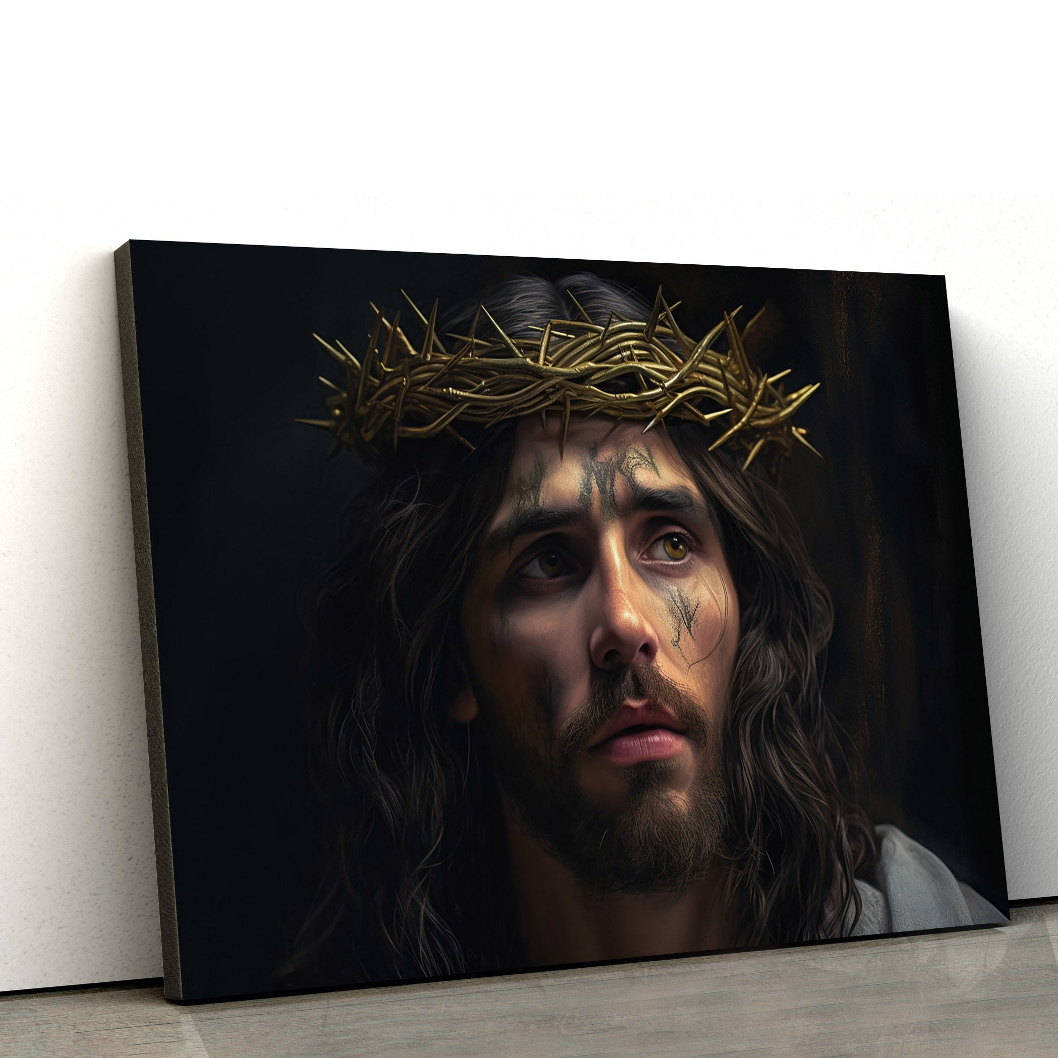 Jesus With A Crown Of Thorns On His Head 1 - Canvas Picture - Jesus Ch ...