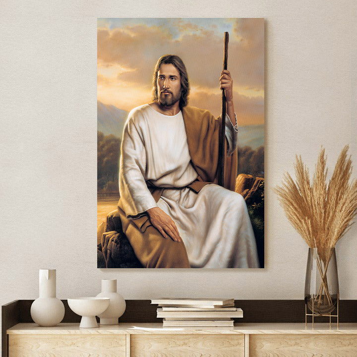 Jesus With A Gun Canvas Wall Art - Jesus Christ Canvas - Christian Wal ...