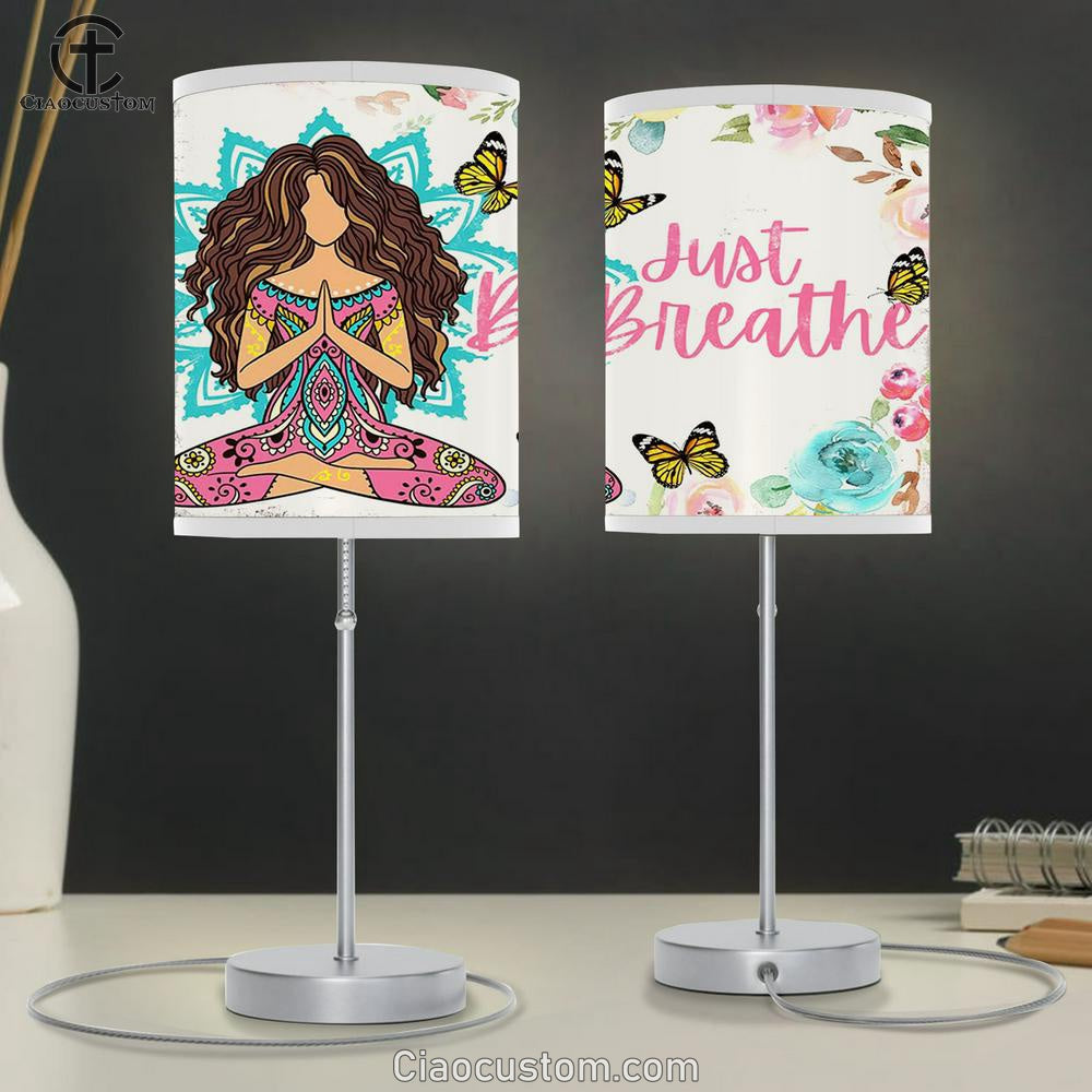 Just Breathe Namaste Yoga Lamp Art - Boho-chic Lamp Art for Women - Hi ...