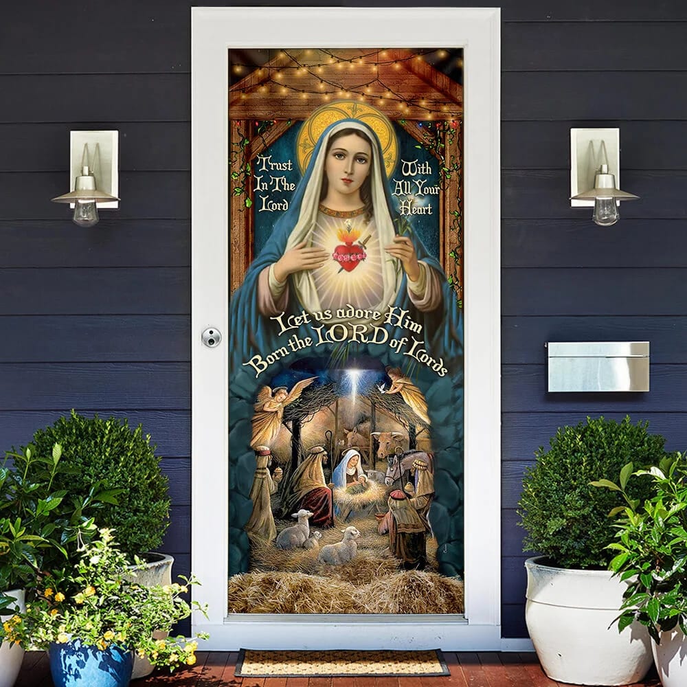 Let Us Adore Hime Jesus Door Cover - Religious Door Decorations - Chri ...