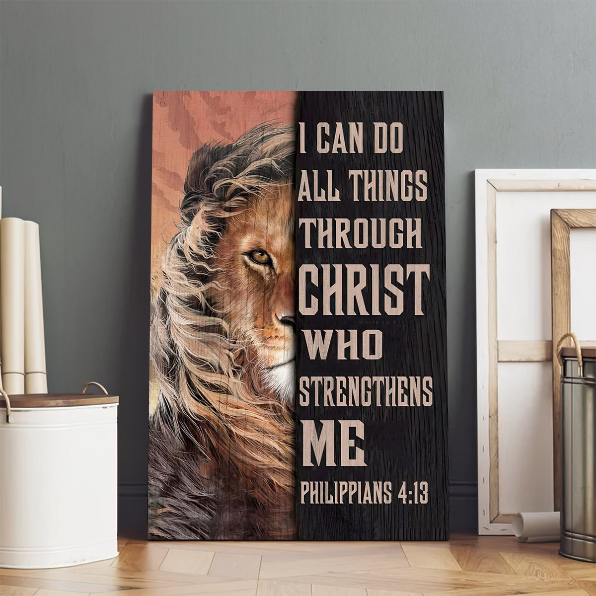 Lion Of Judah I Can Do All Things Through Christ Wall Art Canvas Chris ...