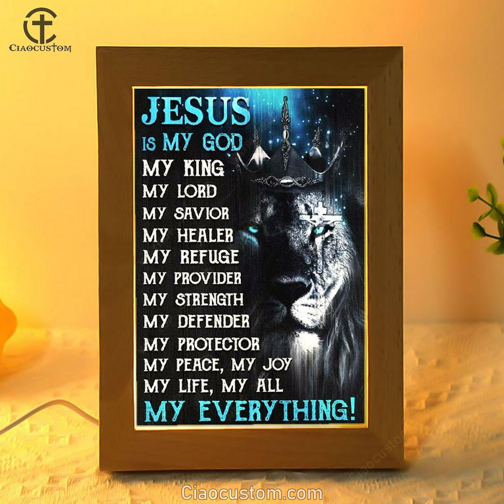 Lion Of Judah, Lion King, Jesus Cross, Jesus Is My God Frame Lamp ...