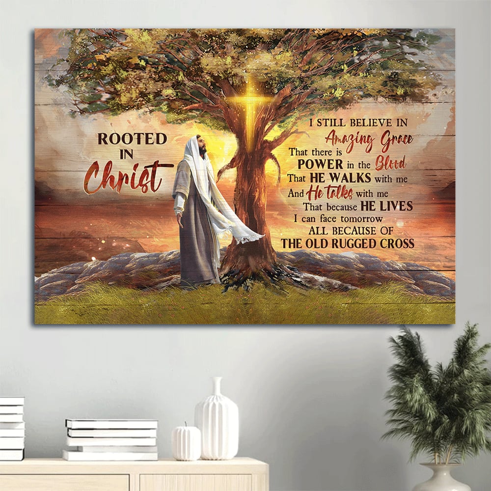 Magic Tree Religious Song Bible Verse Rooted In Christ Canvas Wall Art ...