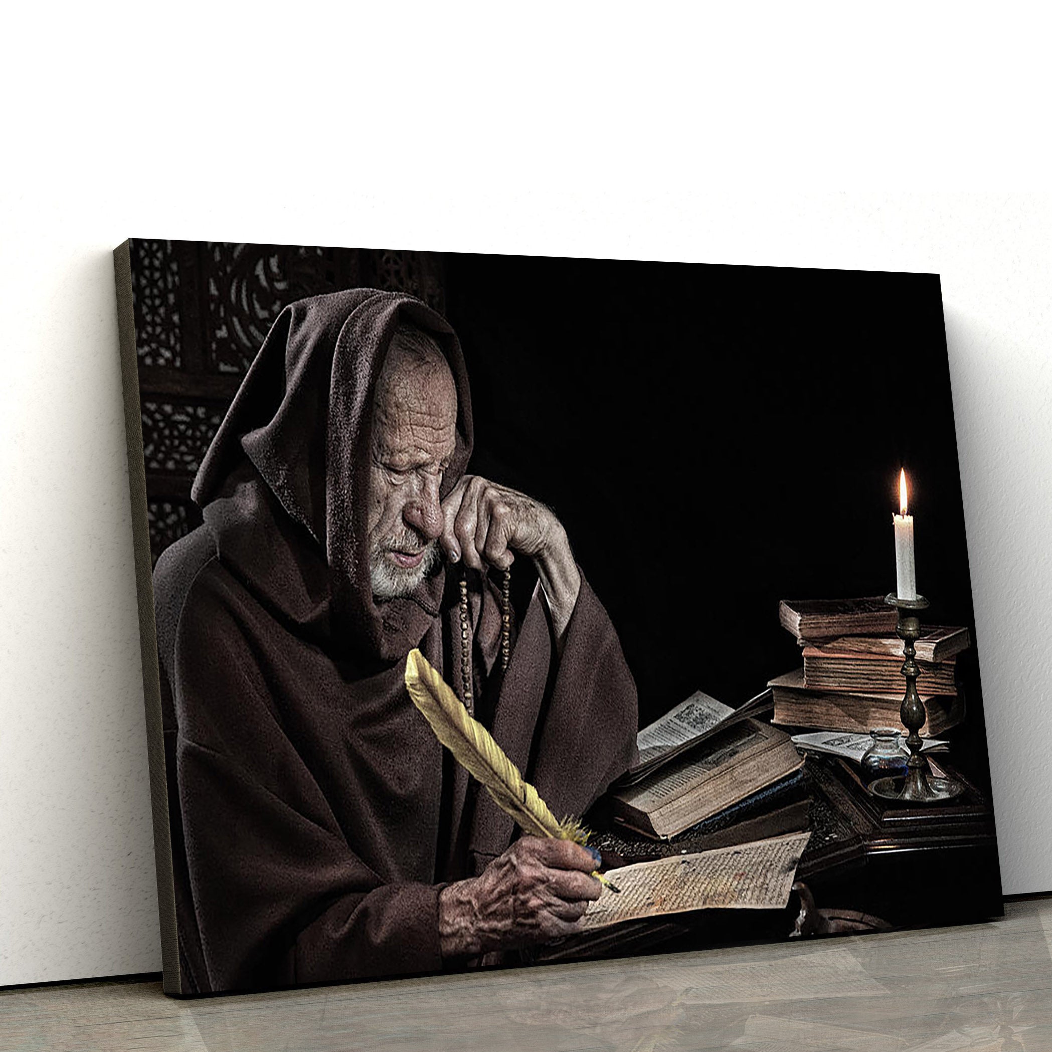Medieval Monk With Letter Old Canvas Pictures - Jesus Canvas Pictures ...