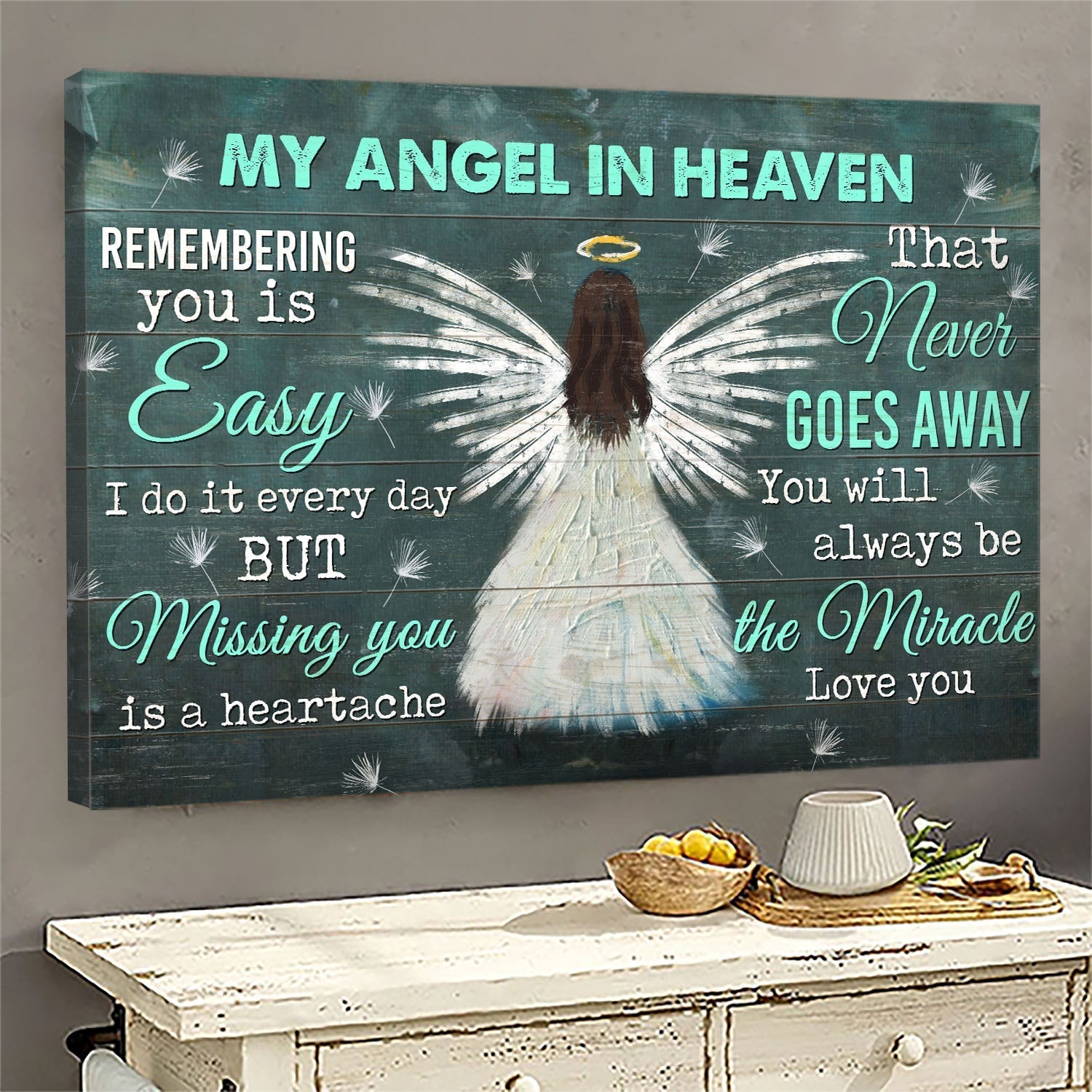 Memorial Beautiful Angel Dandelion My Angel In Heaven Memorial Gift Fo ...
