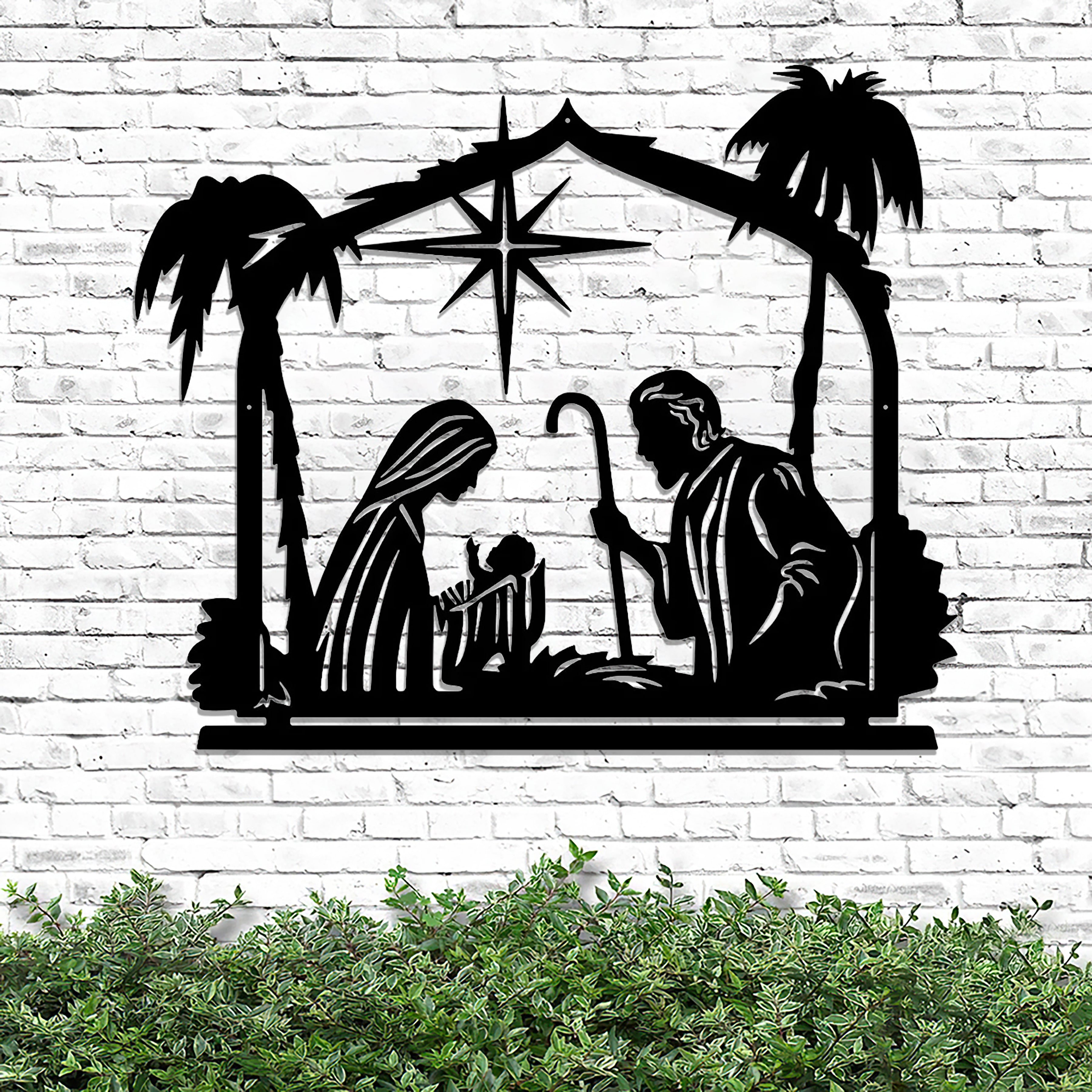 Metal Christmas Nativity Sign - Nativity Wall Art - Christmas Metal Wa ...