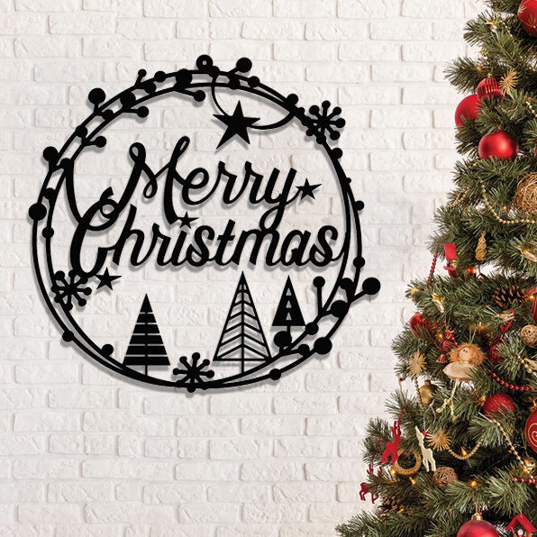 Metal Merry Christmas Sign - Christmas Metal Wall Art - Housewarming G ...
