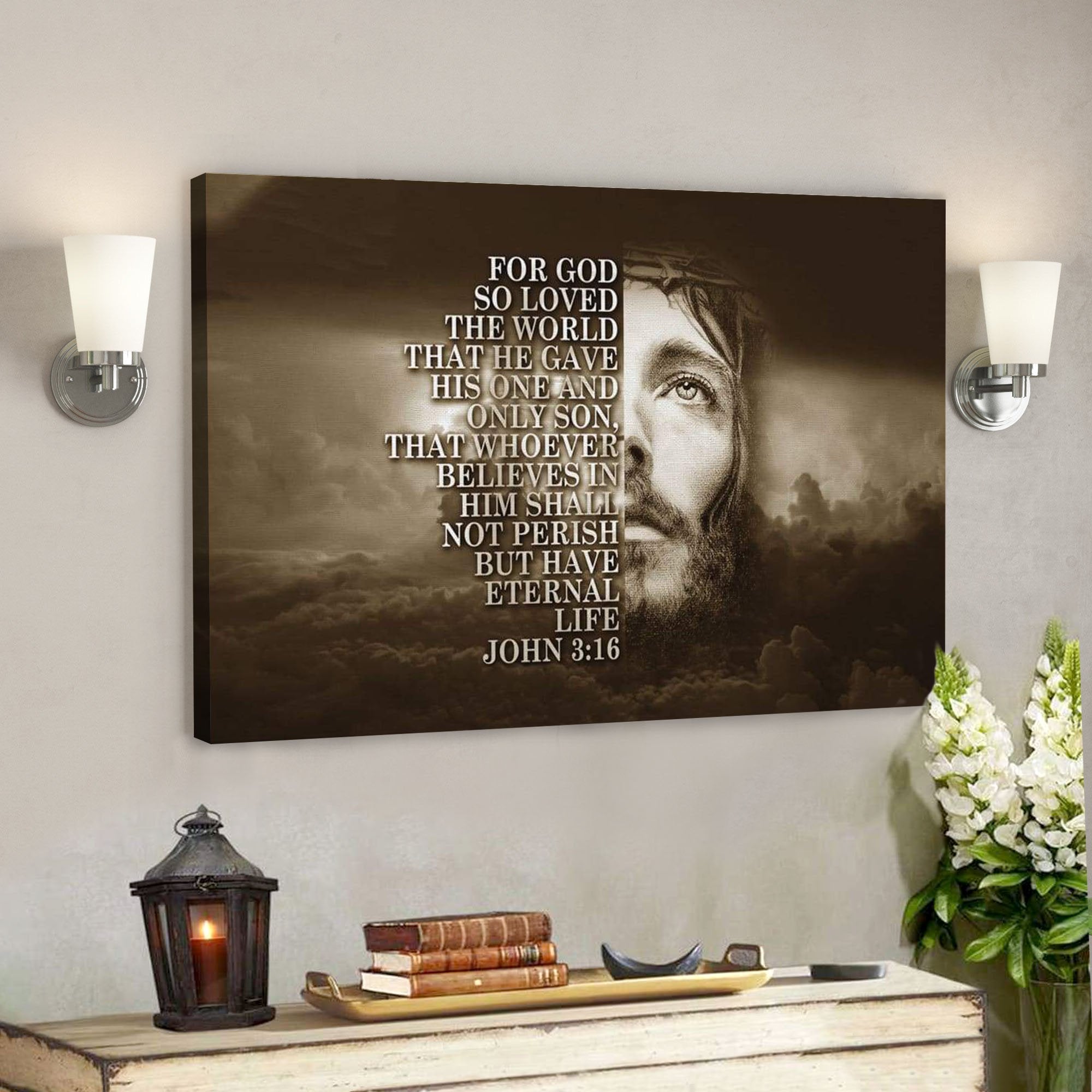 God Canvas Prints - Jesus Canvas Art - Bible Verse Wall Art For God So ...