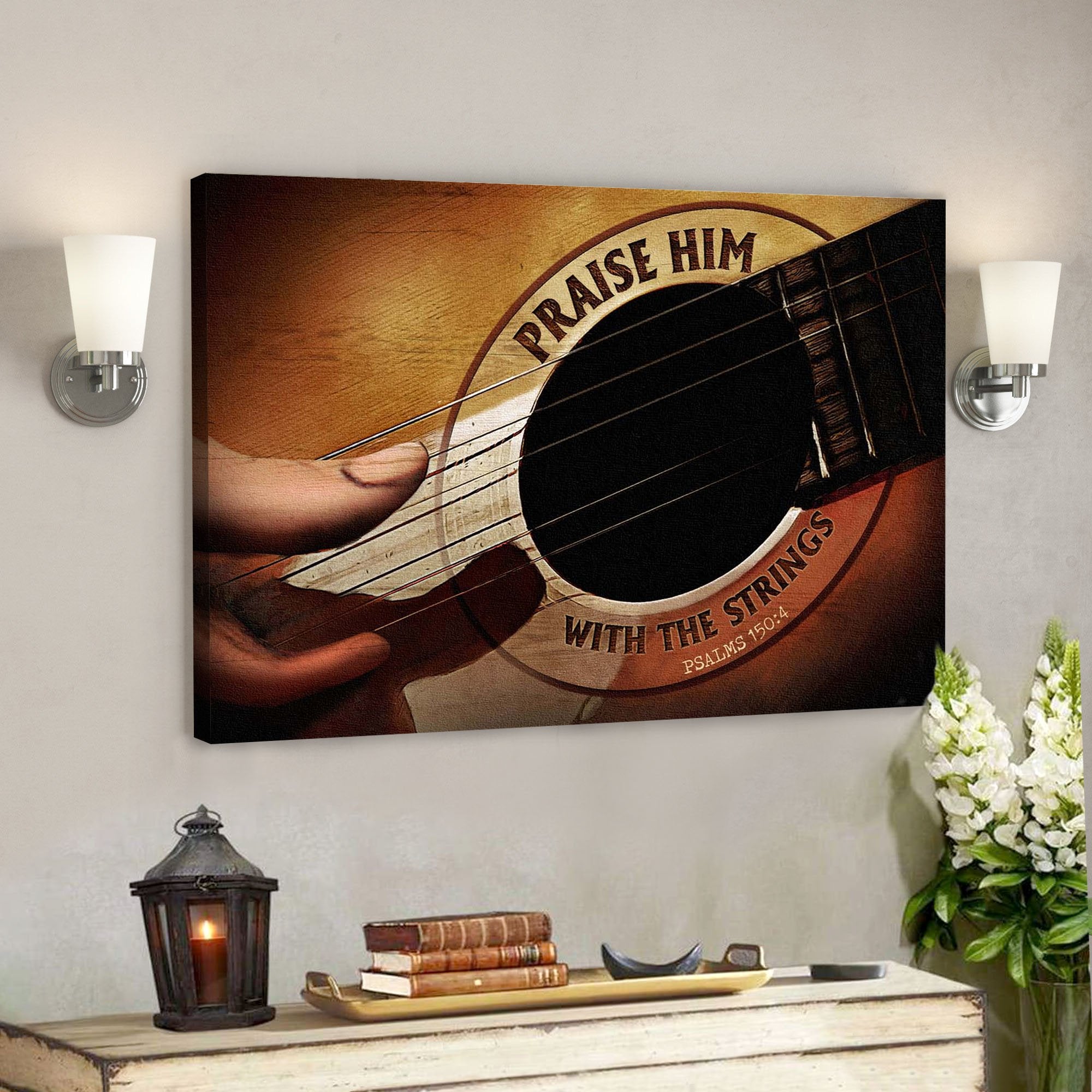 Jesus Landscape Canvas Print - God Wall Art - Jesus And Guitar - Prais ...