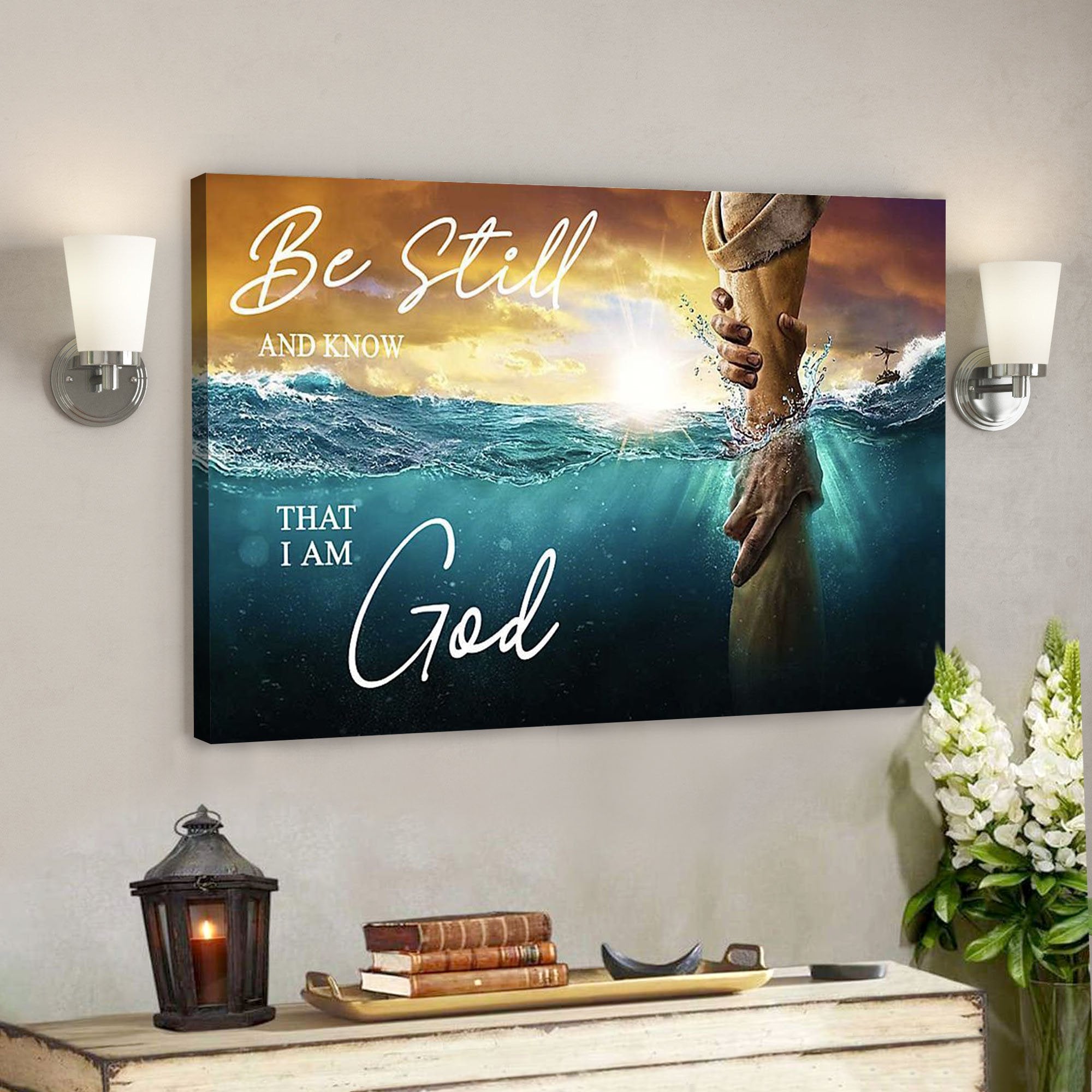 Jesus God Landscape Canvas Prints - God Wall Art - Be Still And Know T ...