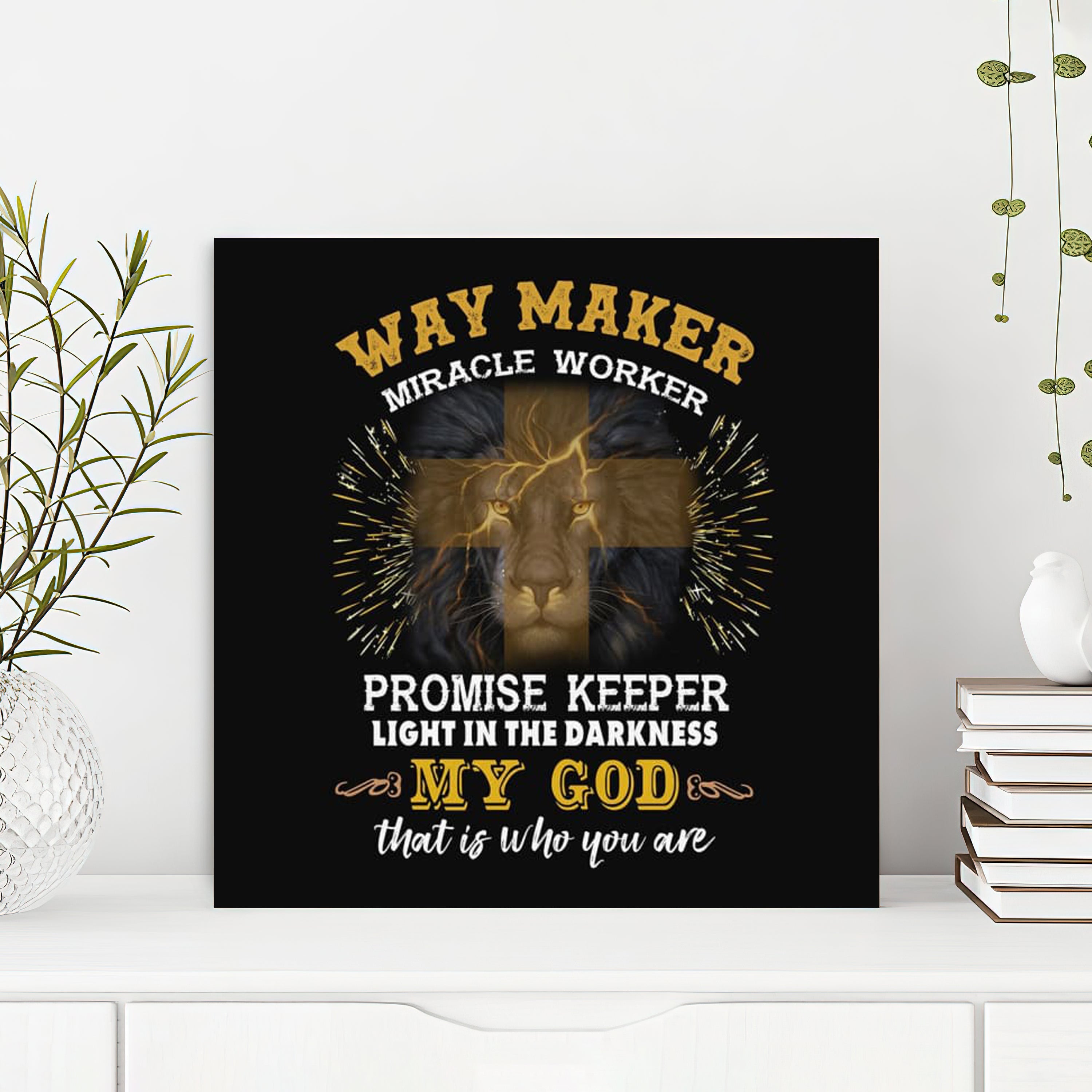 Bible Verse Canvas - Way Maker Miracle Worker Canvas - Scripture Canva ...