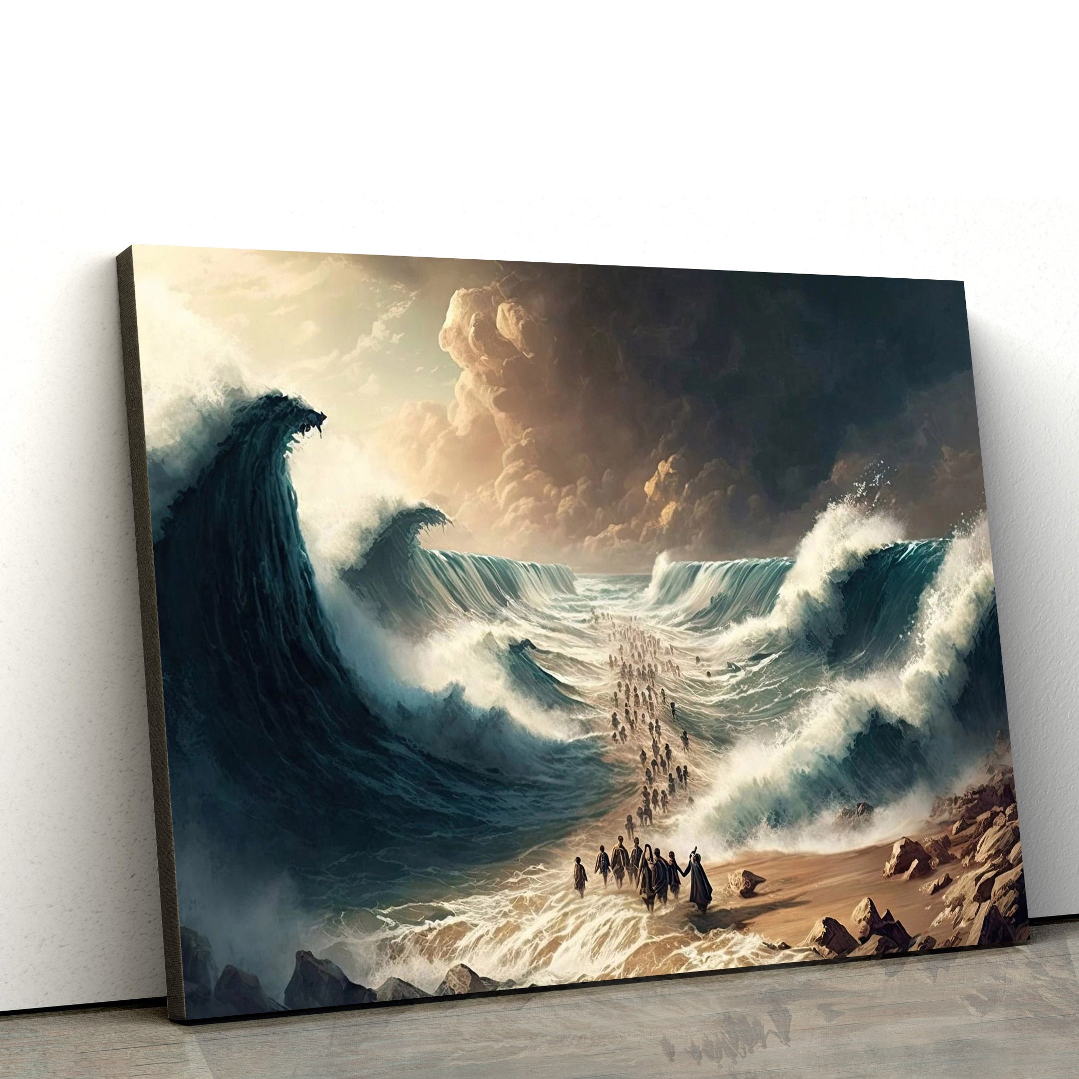 Moses Parting The Red Sea Jesus Bible Art - Jesus Canvas Pictures - Ch ...