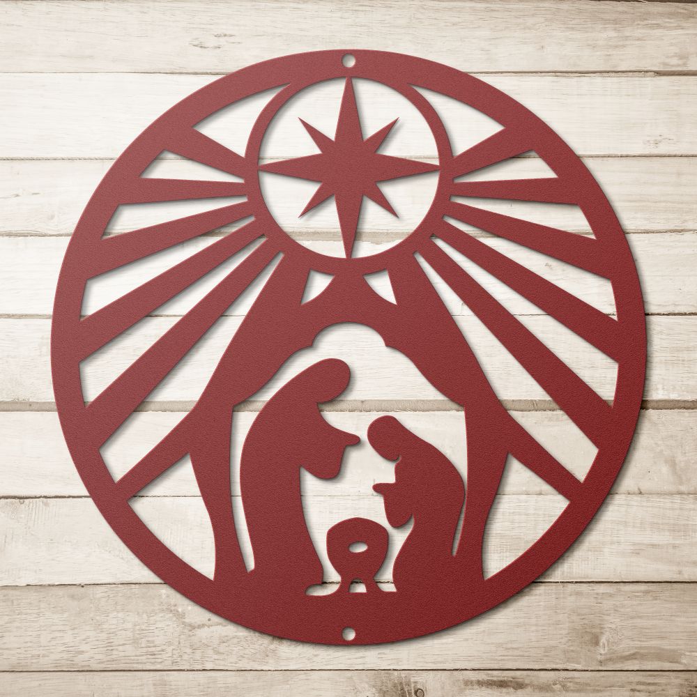 Nativiti Scene Metal Sign - Christian Metal Wall Art - Religious Metal ...