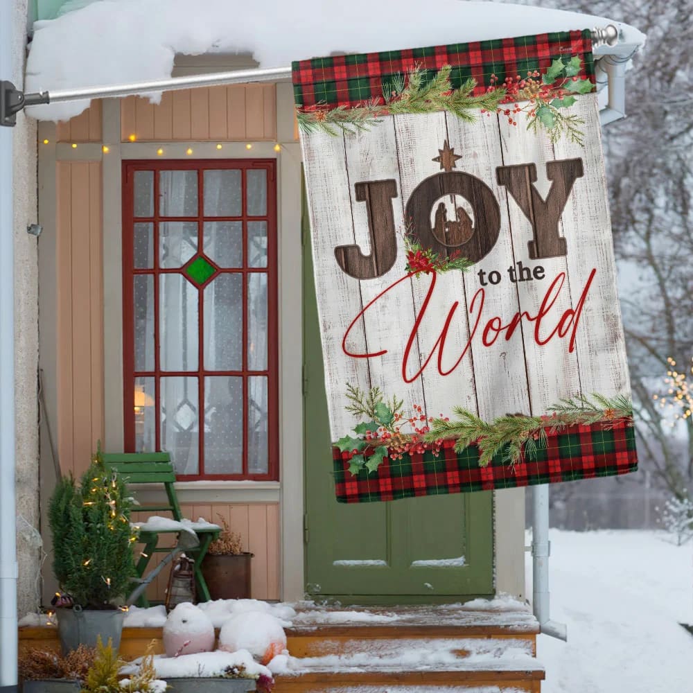 Nativity Of Jesus House Flags Joy To The World - Christian Garden Flag ...