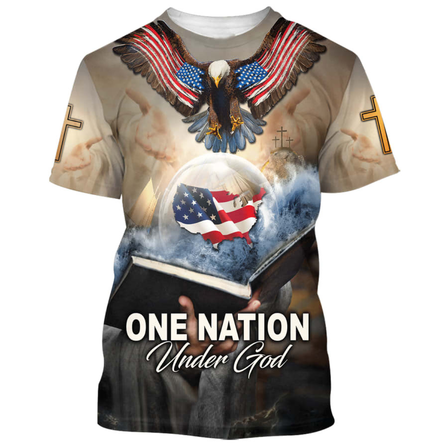 One Nation Under God 1 3d Shirts - Christian T Shirts For Men And Wome ...
