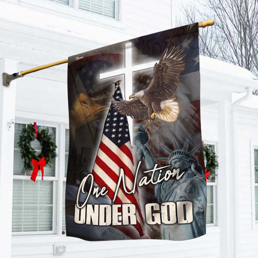 One Nation Under God America Flag - Religious House Flags - Christian ...