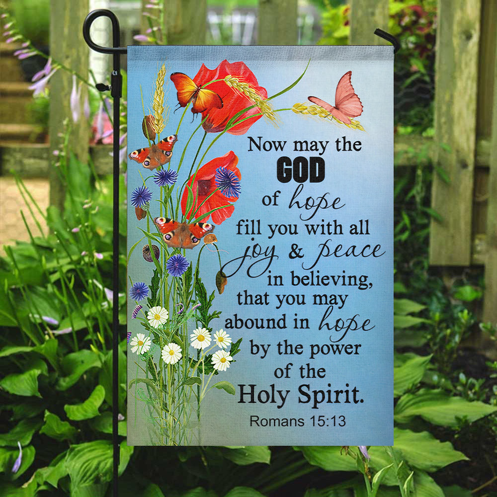 Bible Verses Flag - Now May The God Of Hope Flag - Romans 15:13 - Scri ...