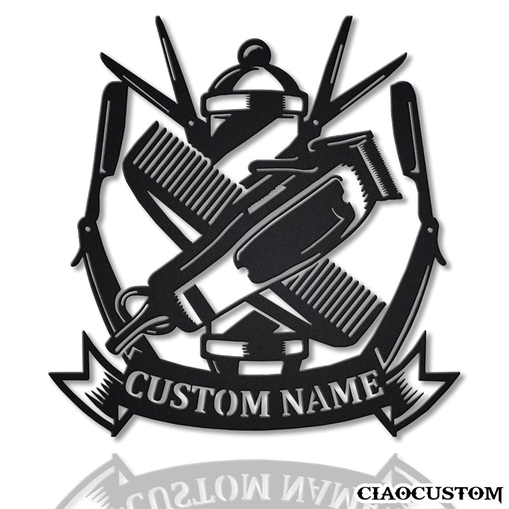 Personalized Barber Shop Metal Sign - Gift For Barber Shop - Beauty Sa ...