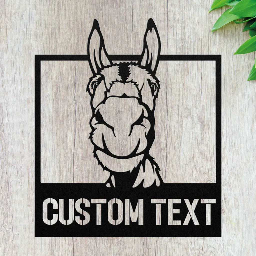 Personalized Donkey Metal Wall Art - Custom Donkey Sign For New Home ...