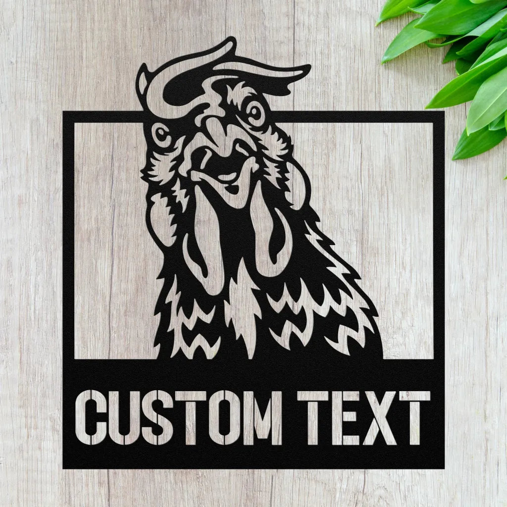 Personalized Farmhouse Metal Wall Art - Custom Chicken Sign Decor - Fa ...