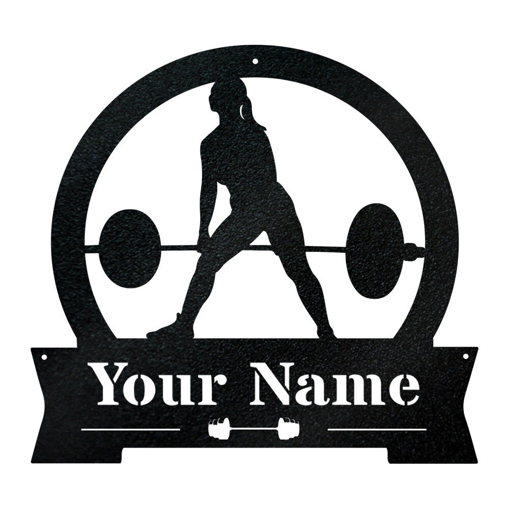 Personalized Gym Ladies Deadlift Monogram - Custom Metal Gym Sign - Ou ...