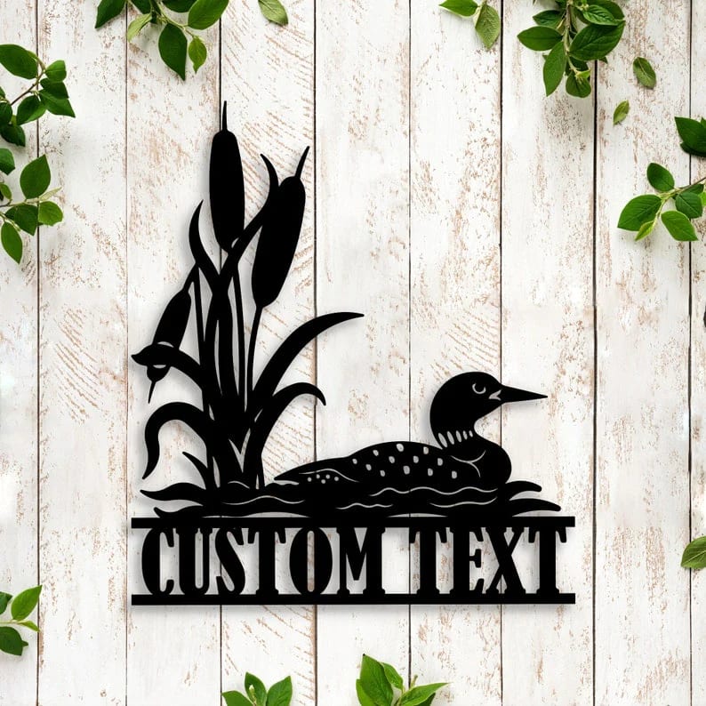 Personalized Loon Metal Sign - House Address Sign - Custom Loon Duck N ...