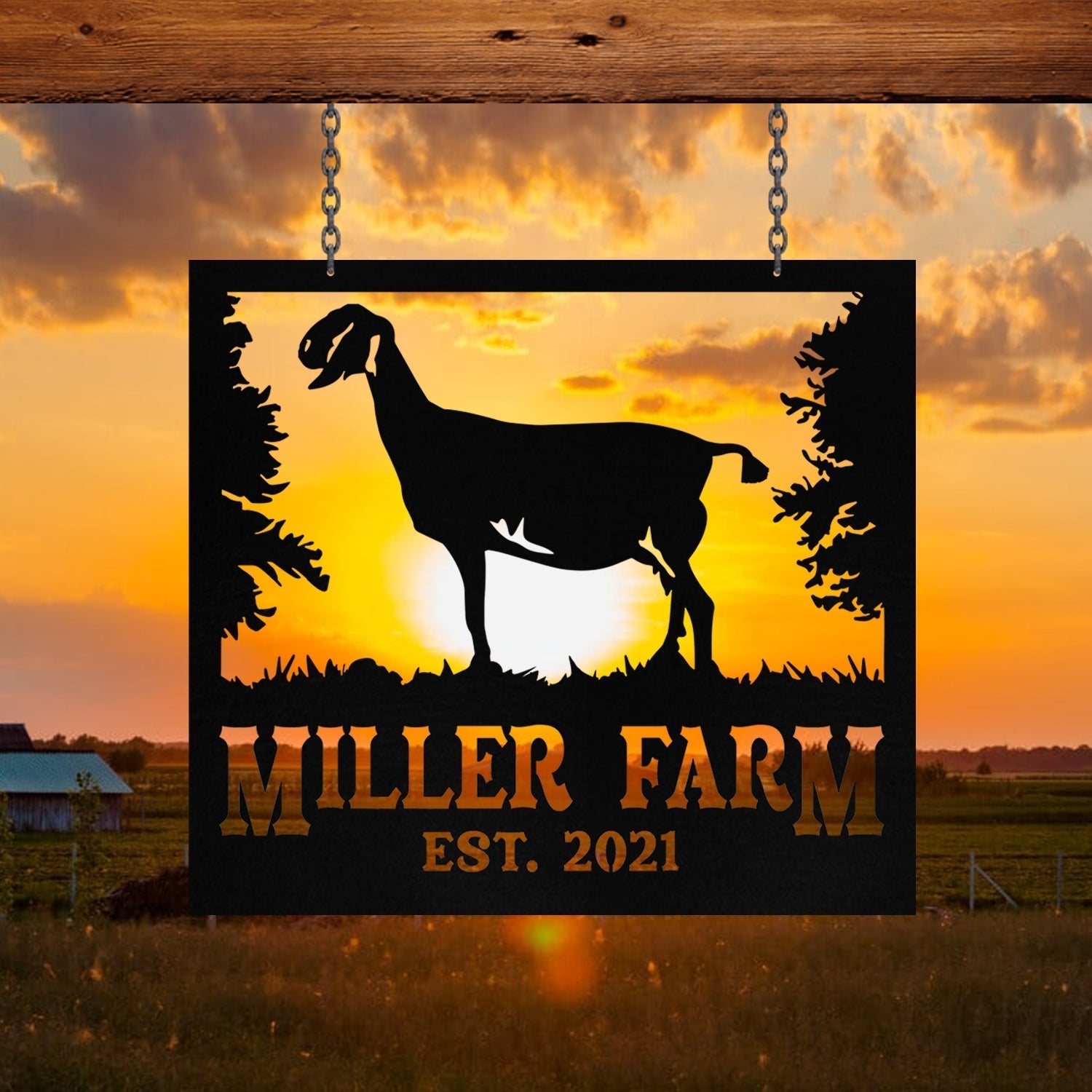 Personalized Metal Farm Sign Anglo Nubian Goat Monogram Custom Outdoor ...
