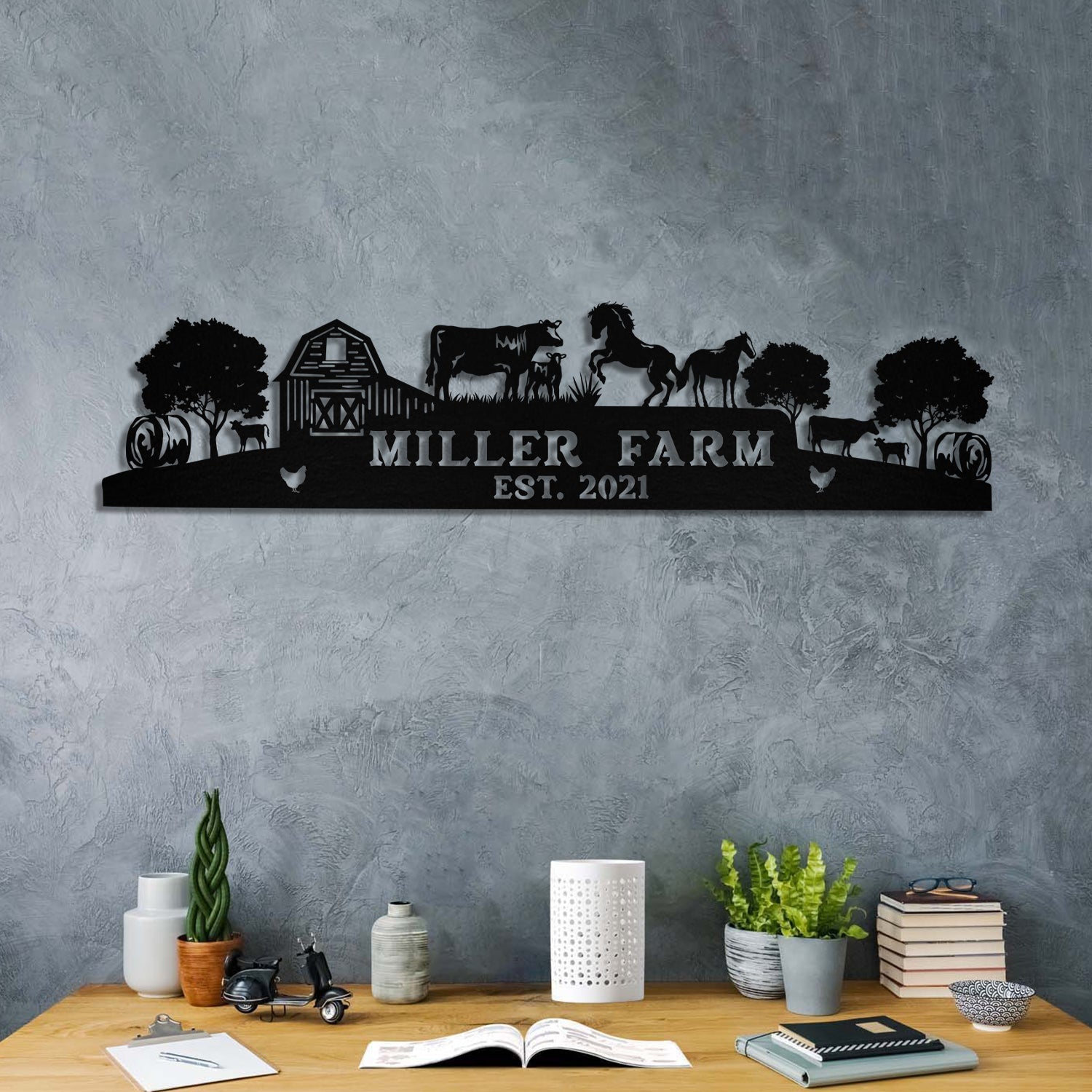 Personalized Metal Farm Sign Barn Cow Horse Chicken Tractor Monogram C ...