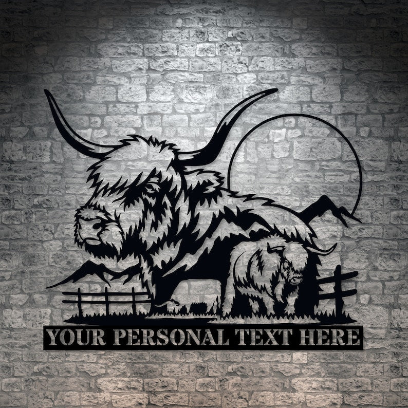 Personalized Nature Wildlife Yak Portrait Metal Sign - Custom Nature Y ...