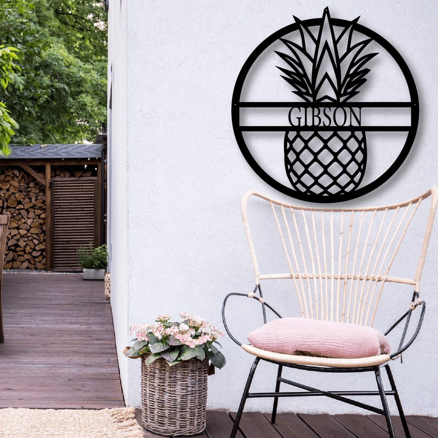 Personalized Pineapple Metal Sign - Pineapple Monogram - Wall Decor Me ...