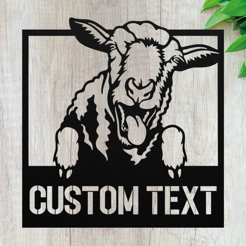Personalized Sheep Farmhouse Metal Sign - Custom Sheep Metal Address S ...