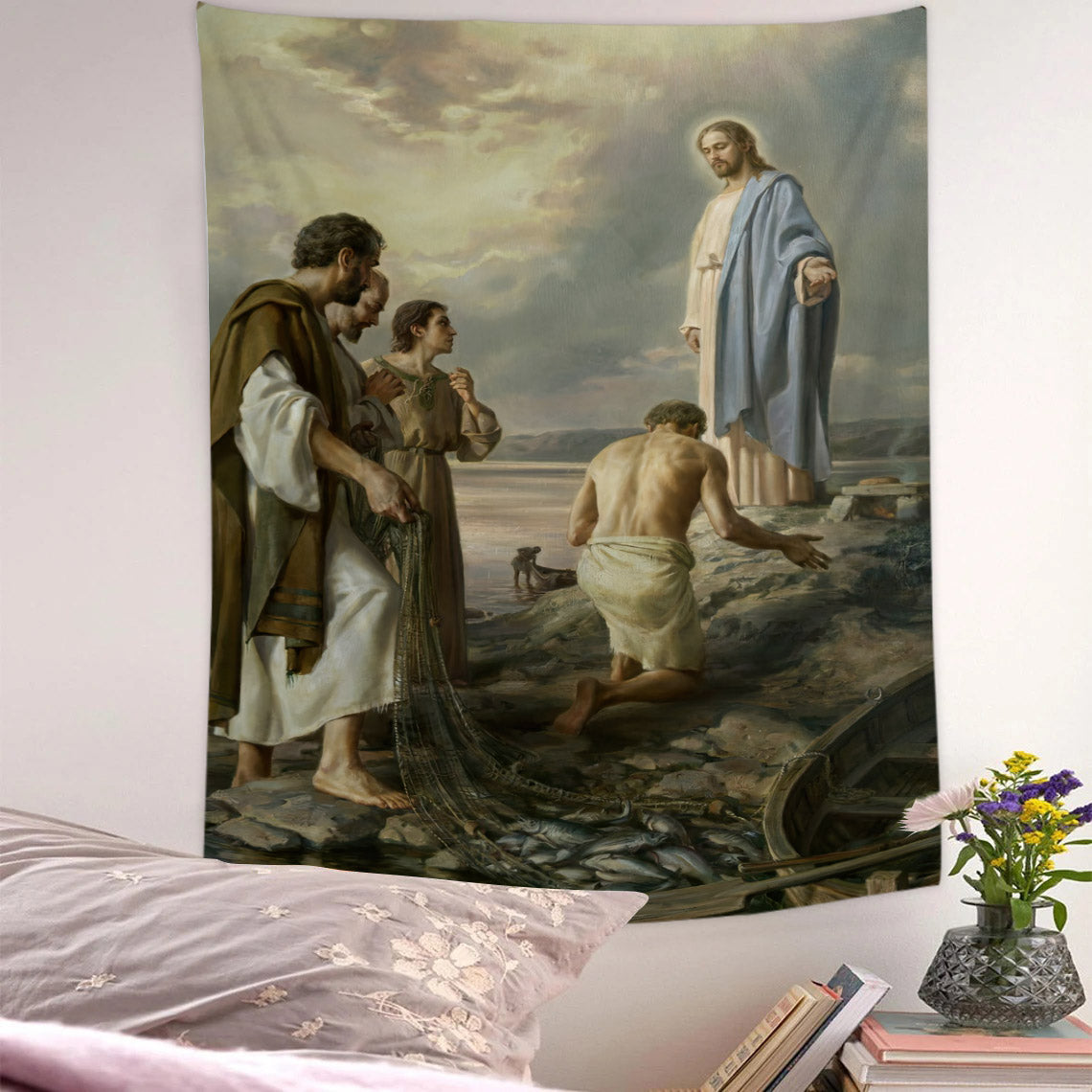 Saint Peter And Jesus Painting Tapestry - Christian Tapestry - Jesus W – Ciaocustom