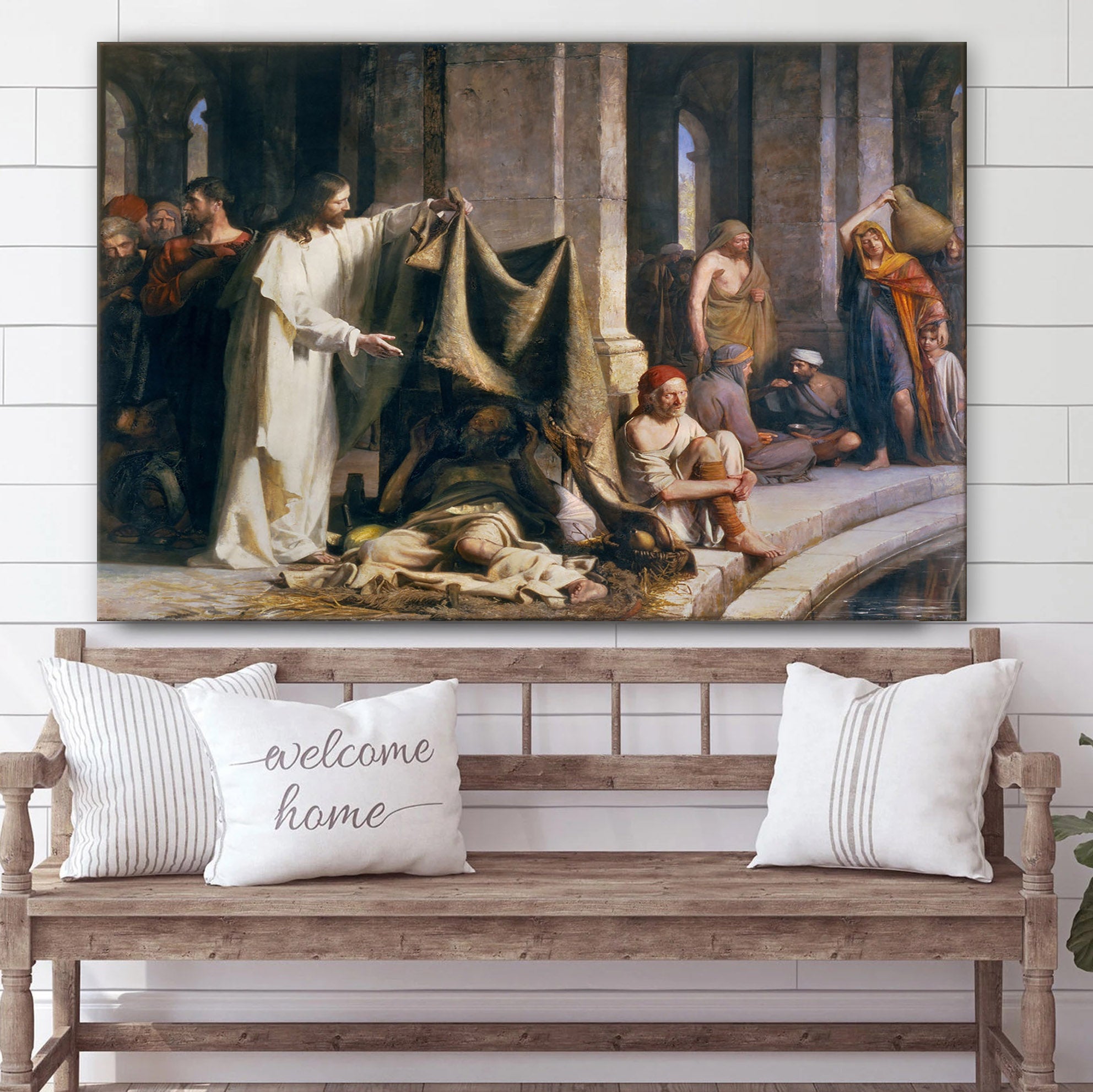 Pool Of Bethesda Canvas Wall Art - Jesus Picture - Christian Wall Deco ...