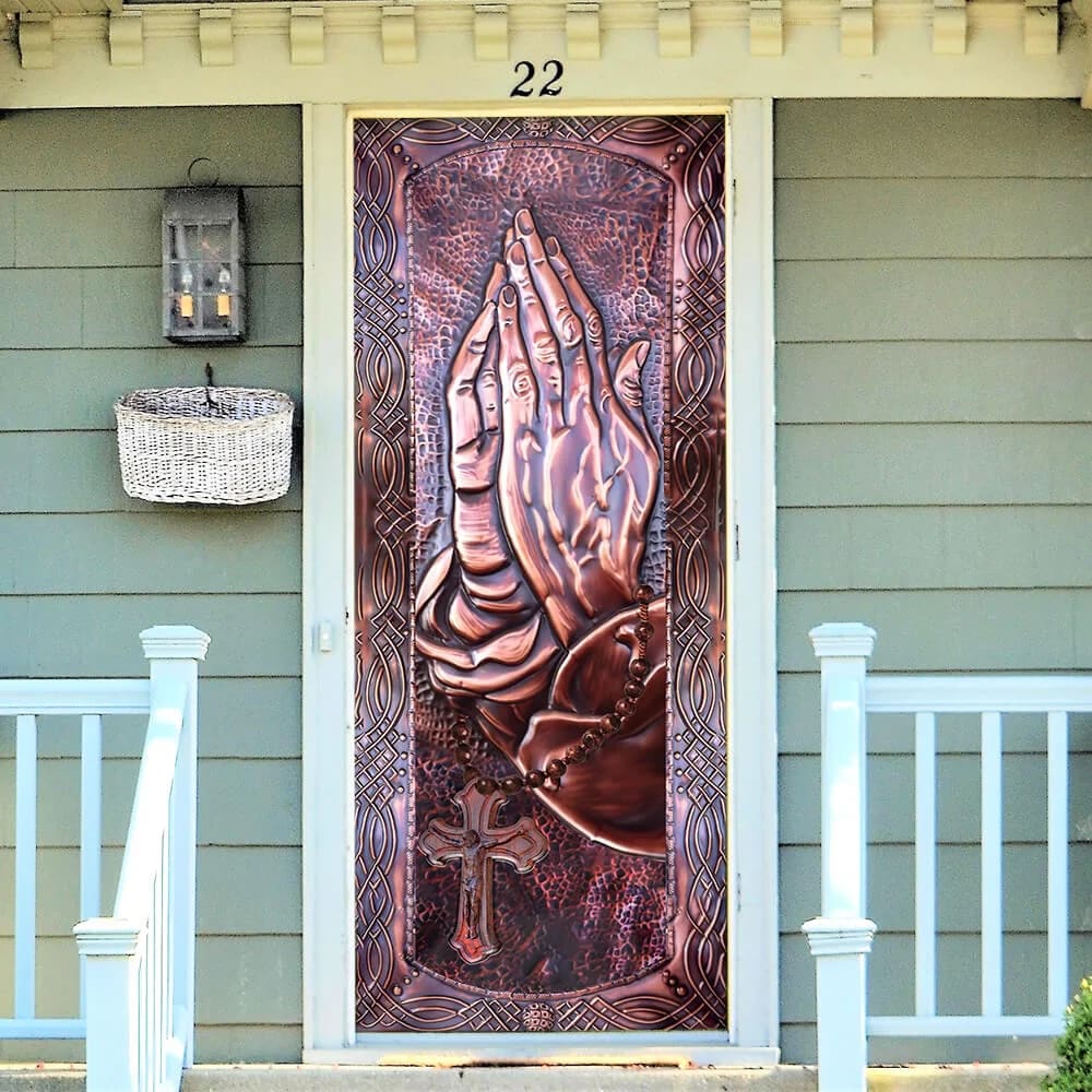 Pray Hands Door Cover - Jesus Door Cover - Religious Door Decorations ...