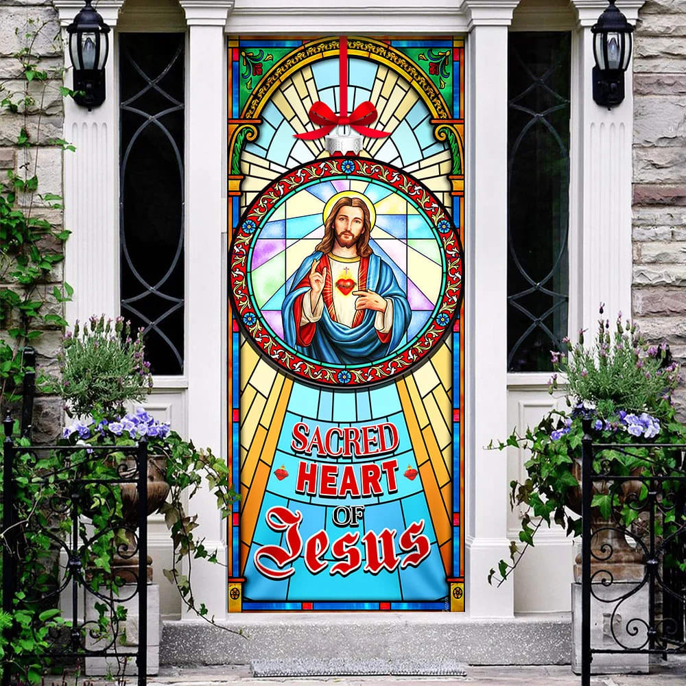 Sacred Heart Of Jesus Door Cover - Religious Door Decorations - Christ ...