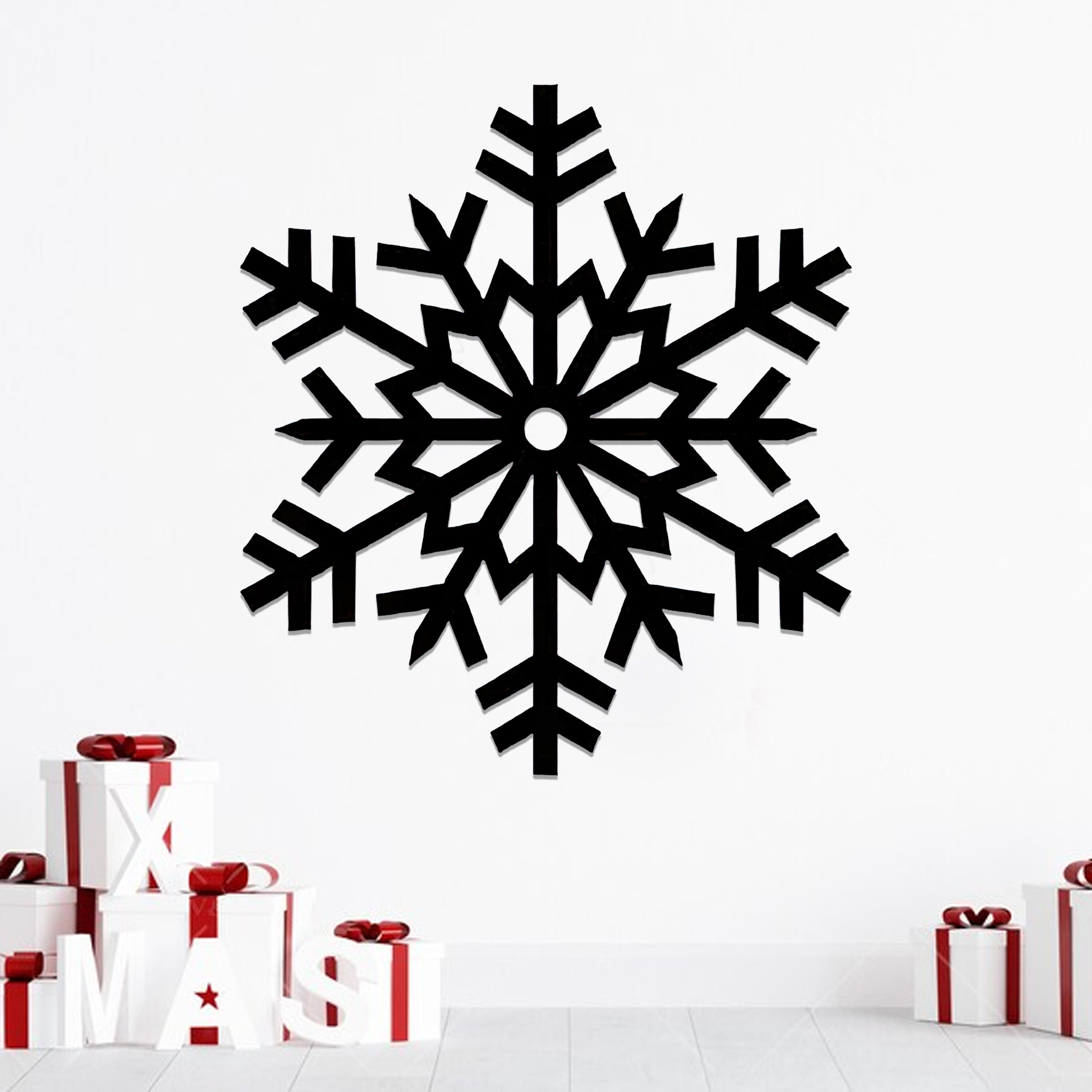 Snowflake Christmas Metal Sign - Metal Snowflake Sign - Christmas Wall ...