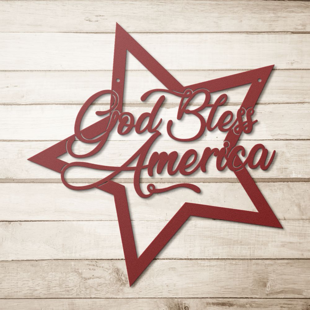 Star God Bless America Metal Sign - Christian Metal Wall Art - Religio ...