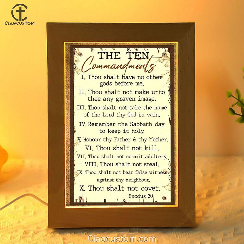 Ten Commandments Frame Lamp Prints - Christian Wall Decor - Scripture ...