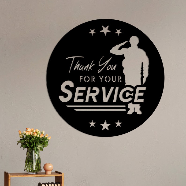 Thank You For Your Service Metal Wall Art - Proud Veteran Sign - US Ar ...