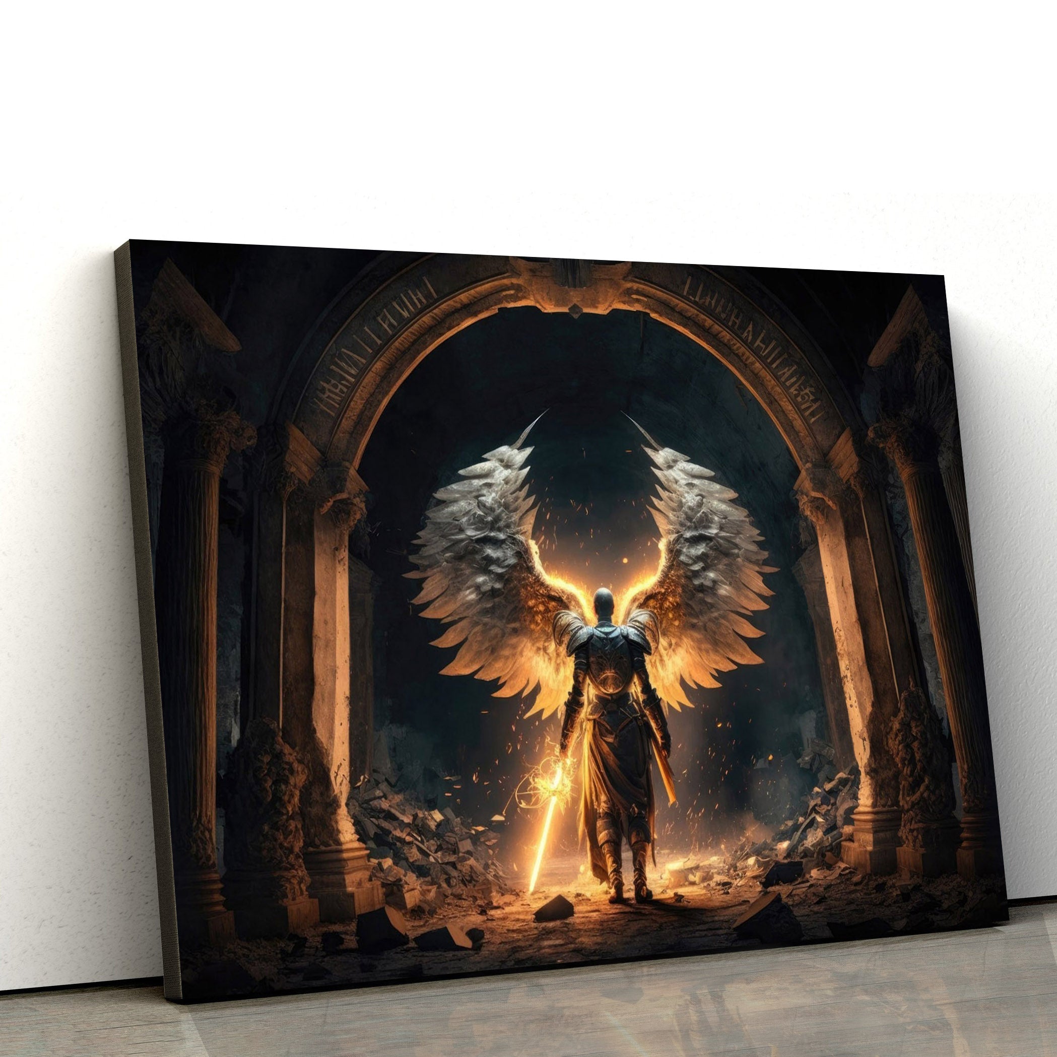 The Angel In The Garden Eden Jesus Bible Art - Canvas Picture - Jesus ...