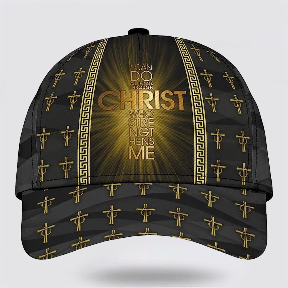 The Cross I Can Do All Things Through Christ Classic Hat All Over Prin ...