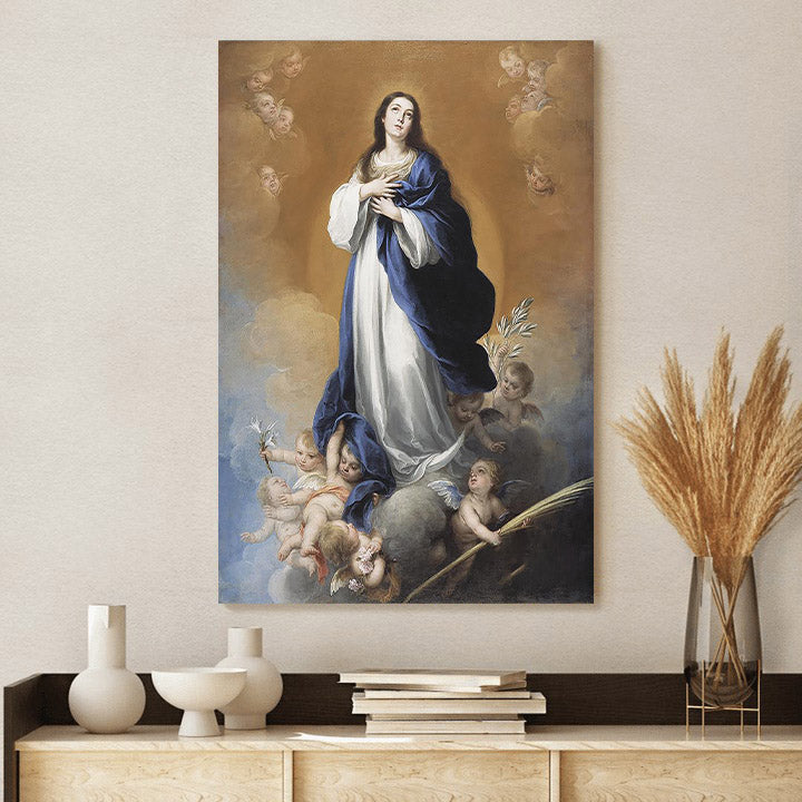 The Immaculate Conception Canvas Wall Art - Jesus Canvas Pictures - Ch ...