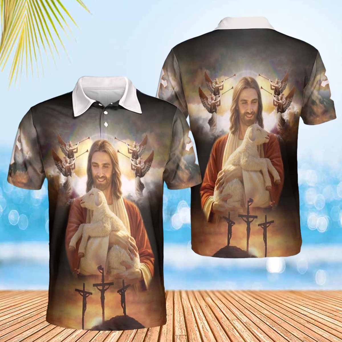The Lamb Of God Jesus Polo Shirts - Christian Shirt For Men And Women ...