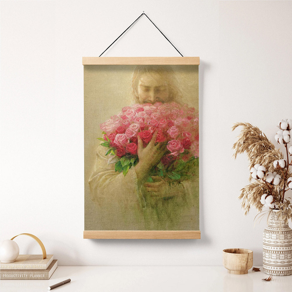 The Rose Of Sharon Hanging Canvas Wall Art - Jesus Picture - Jesus Por ...