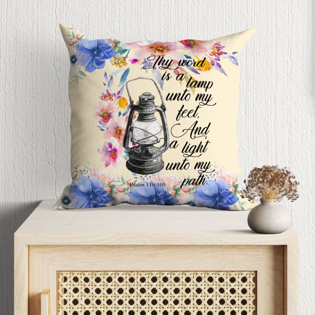 Thy Word Is A Lamp To My Feet Psalm 119105 Bible Verse Pillow – Ciaocustom