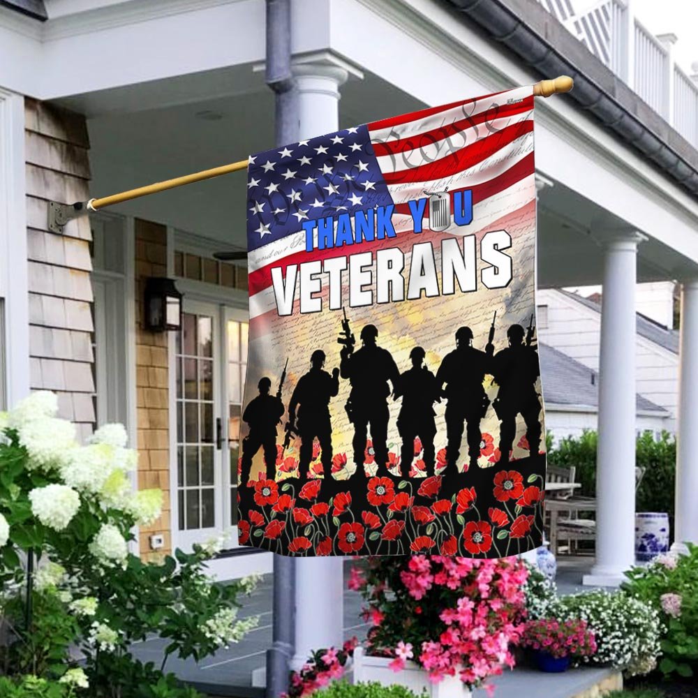 Veterans Day Thank You Veterans Flag - Outdoor House Flags - Decorativ ...