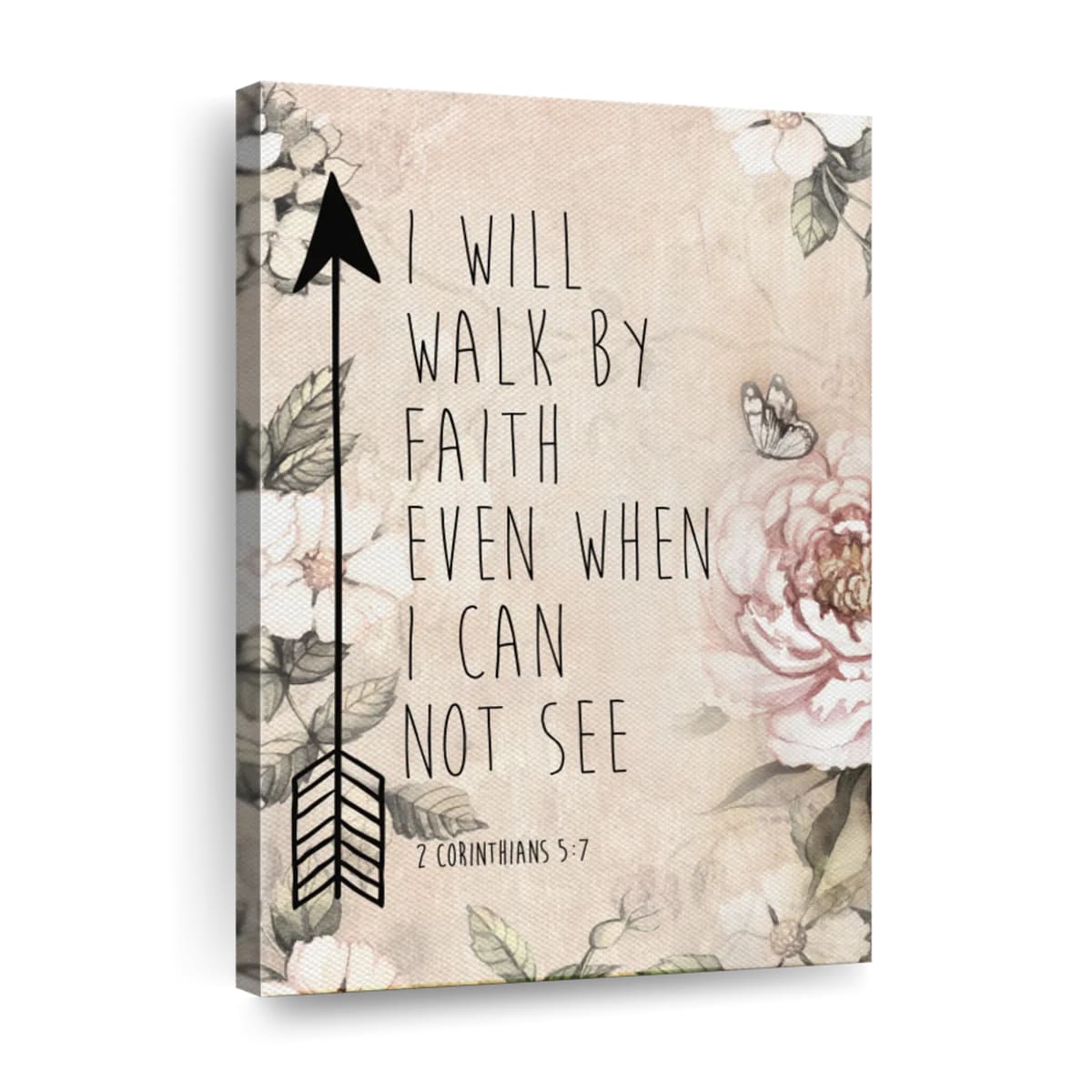 Walk By Faith Scripture Wall Art Canvas - Christian Wall Hangings - Bi ...