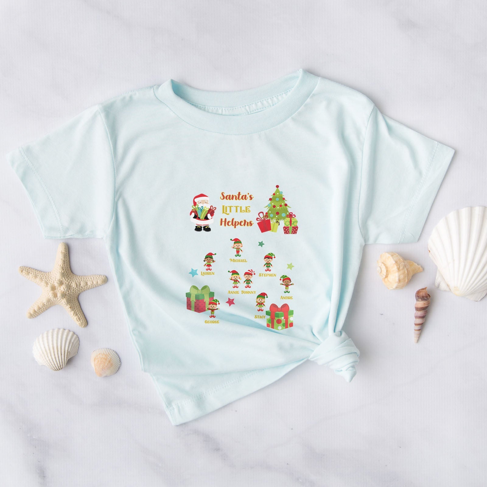 Personalized Santa's Little Helpers Tee Shirts For Women - Christian S ...