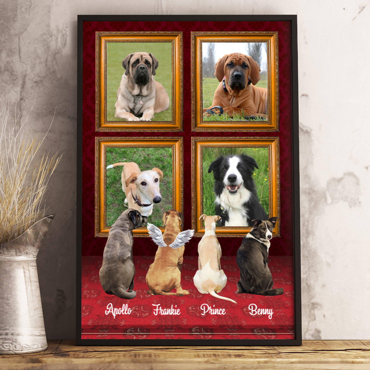 Ciaocustom Poster/Framed Canvas/Unframed Canvas, Custom Dog Picture/Na
